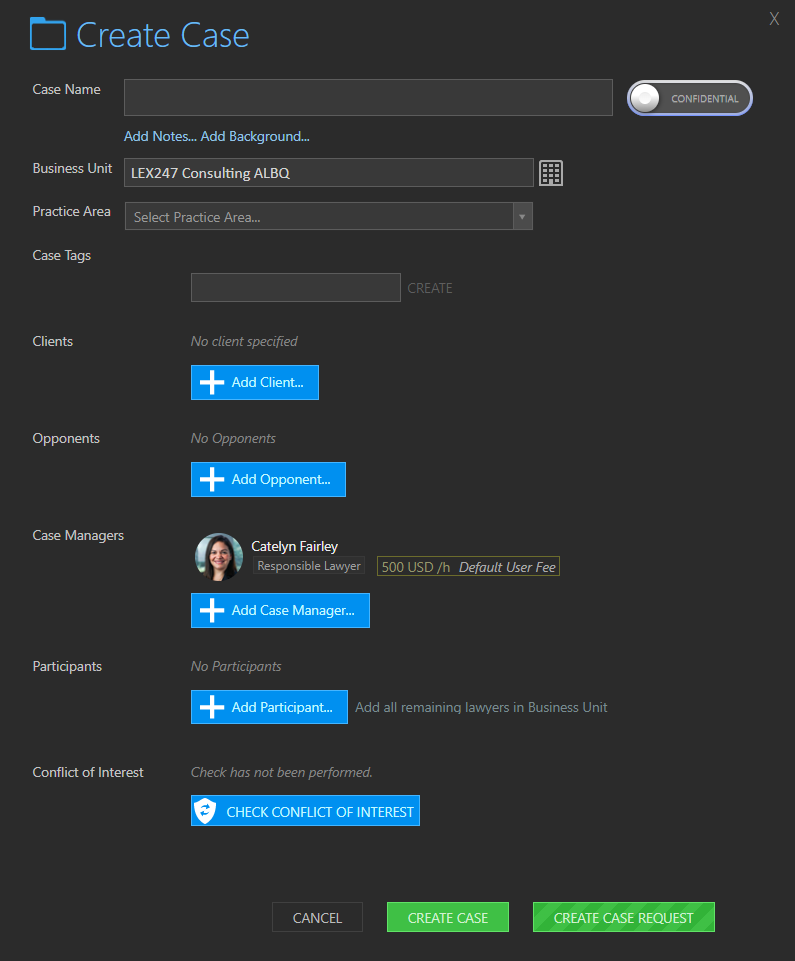 How to Create a Case or a Case Request – LEX247