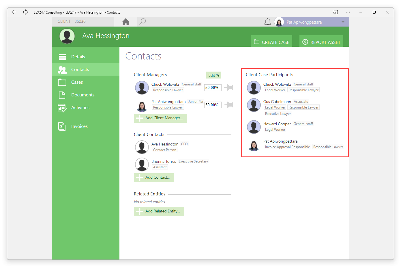How Do I View a List of Client Case Participants? – LEX247
