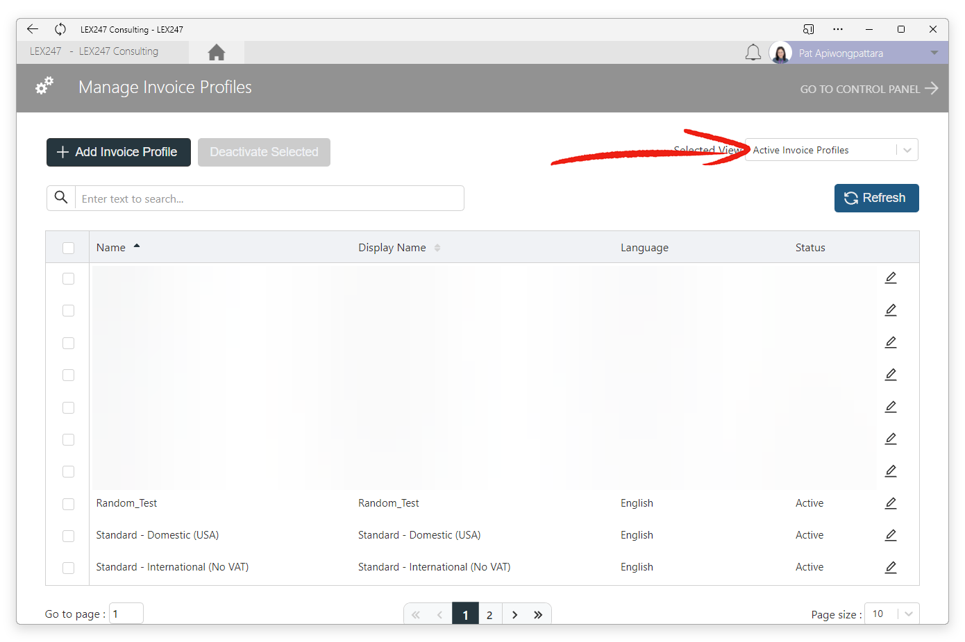 How to Activate an Inactive Invoice Profile – LEX247