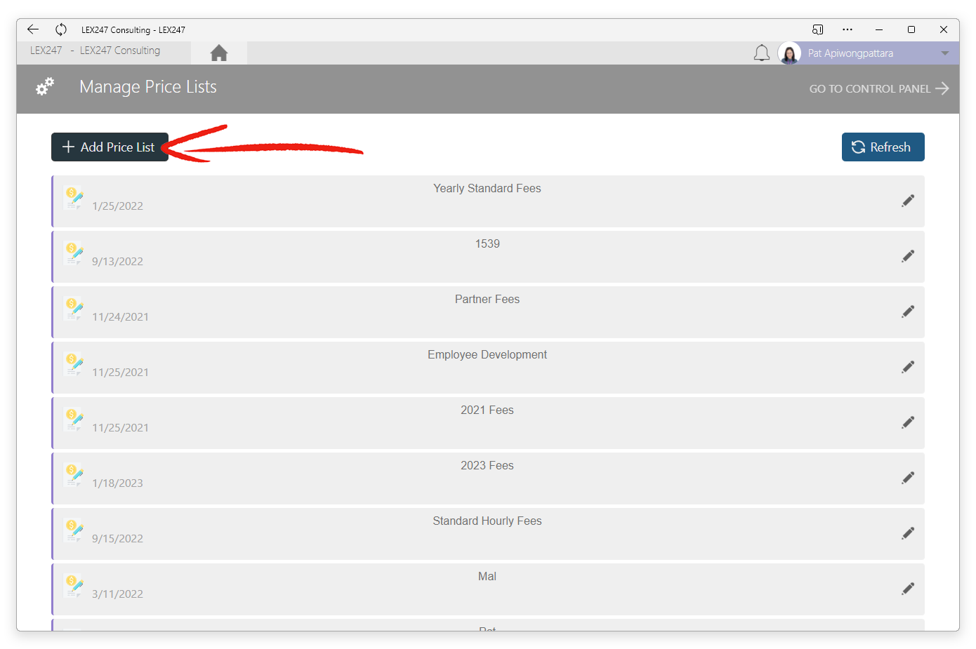 How to Create a Price List – LEX247
